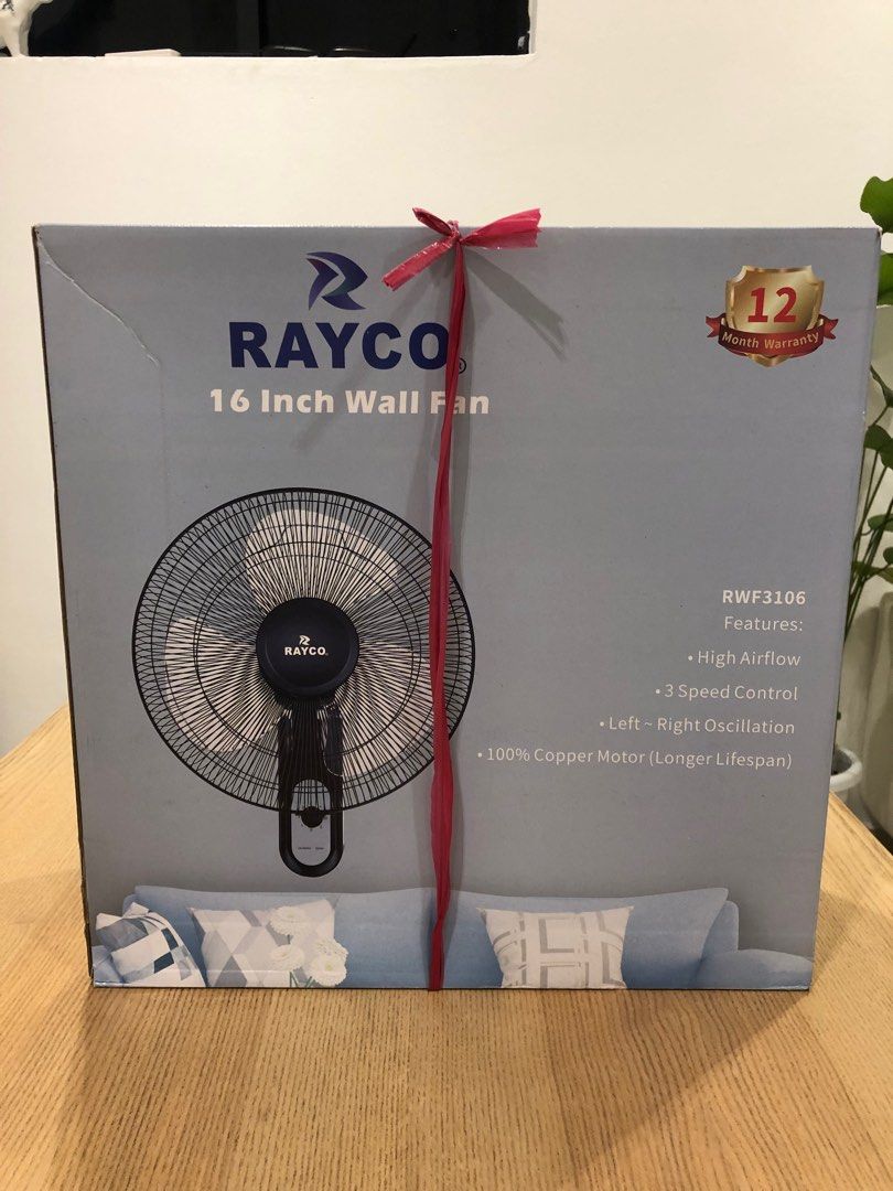 Rayco 16 inch Wall Fan, Furniture & Home Living, Lighting & Fans, Fans ...