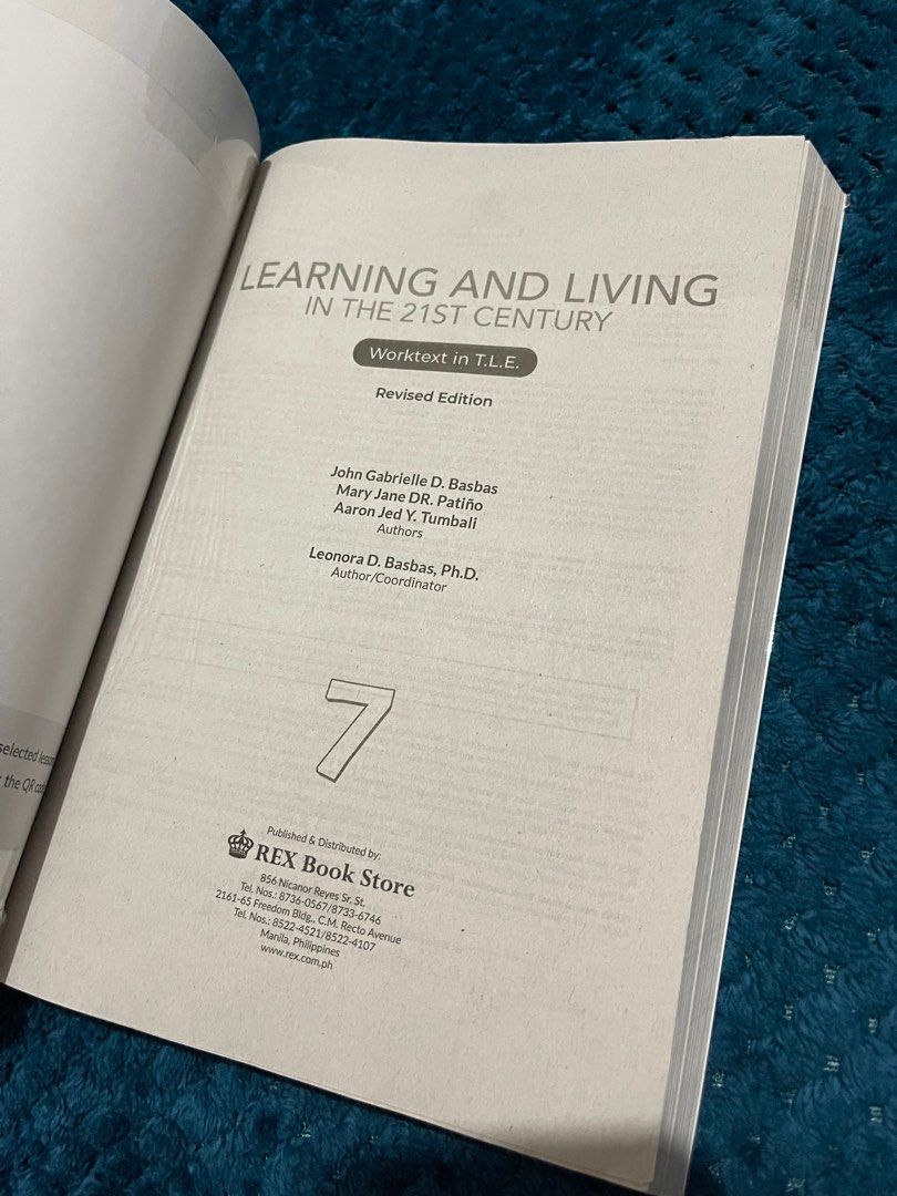 REX GRADE 7 K12 LEARNING AND LIVING IN THE 21ST CENTURY Worktext in TLE ...