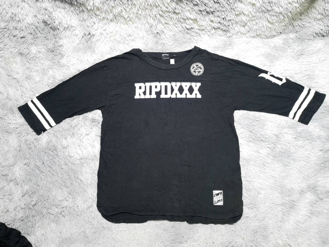 Rip Design Word Black T - shirt, Men's Fashion, Tops & Sets, Tshirts ...