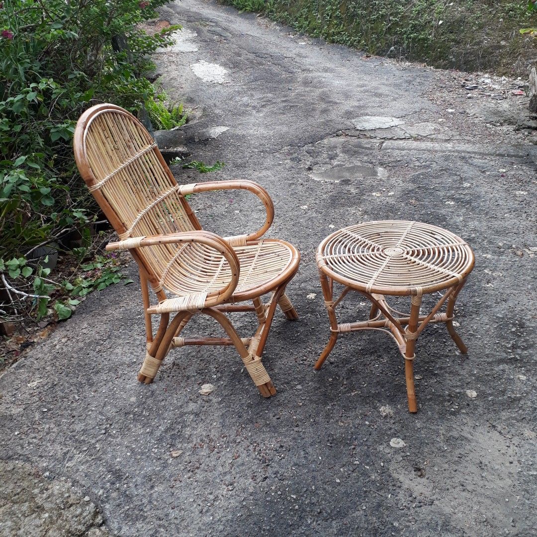 Set kerusi meja rotan, Furniture & Home Living, Furniture, Tables ...