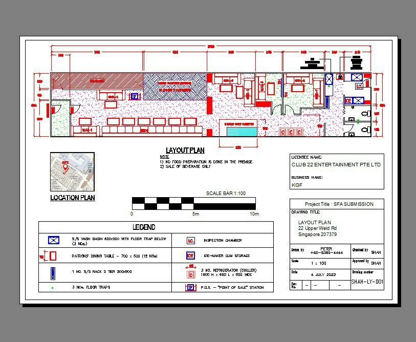 SFA Drawings F&B Drawn to Scale, Location Plan, Legend Shophouse ...