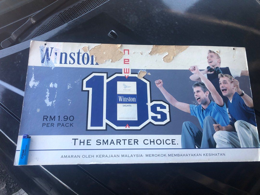 signboard cardboard rokok winston, Hobbies & Toys, Collectibles ...