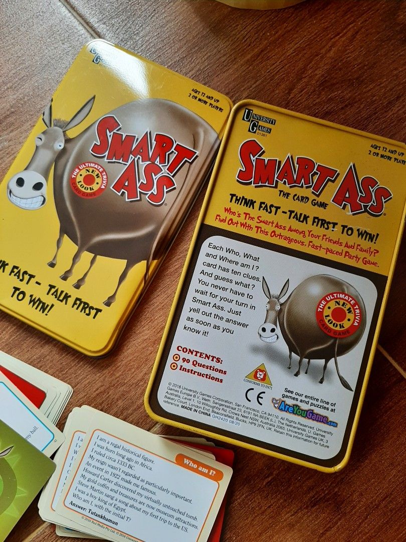 Smart ass card game, Toys & Collectibles, Permainan Papan & Kartu di ...