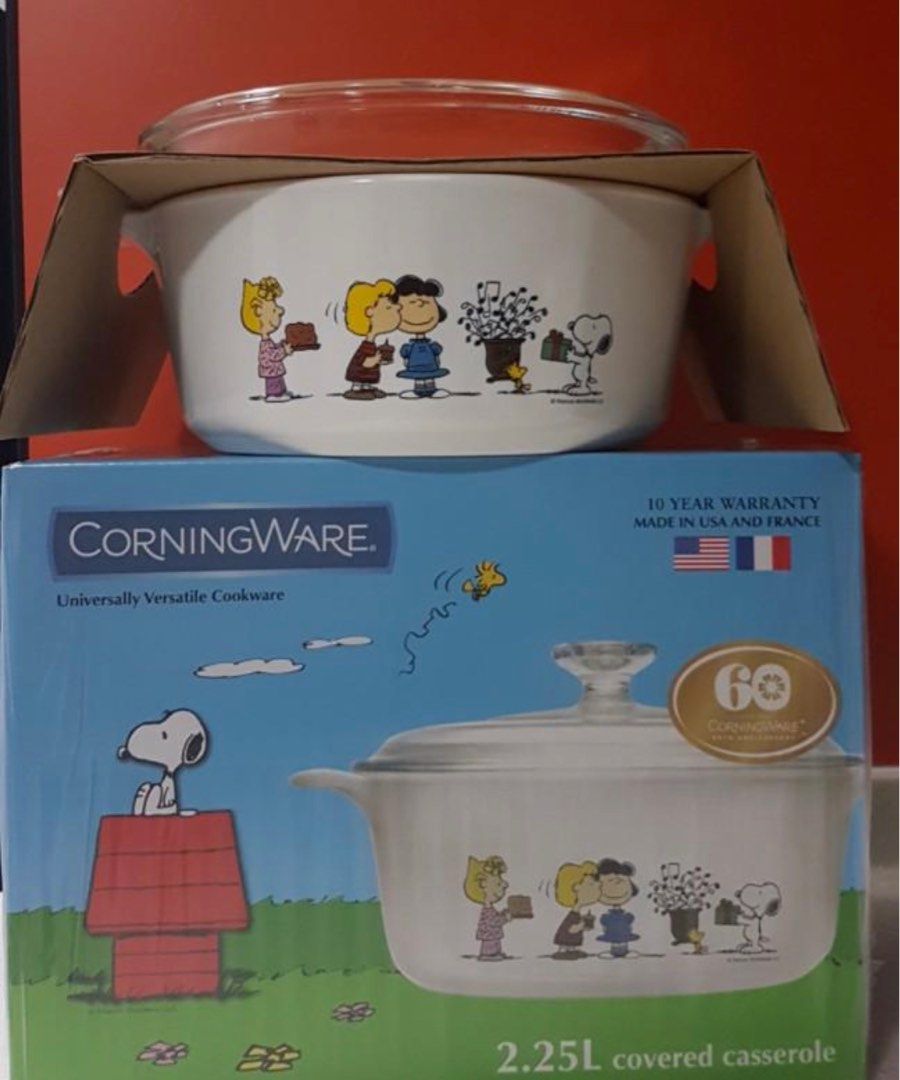 Snoopy Corningware Covered Casserole 2.25l, Furniture & Home Living ...