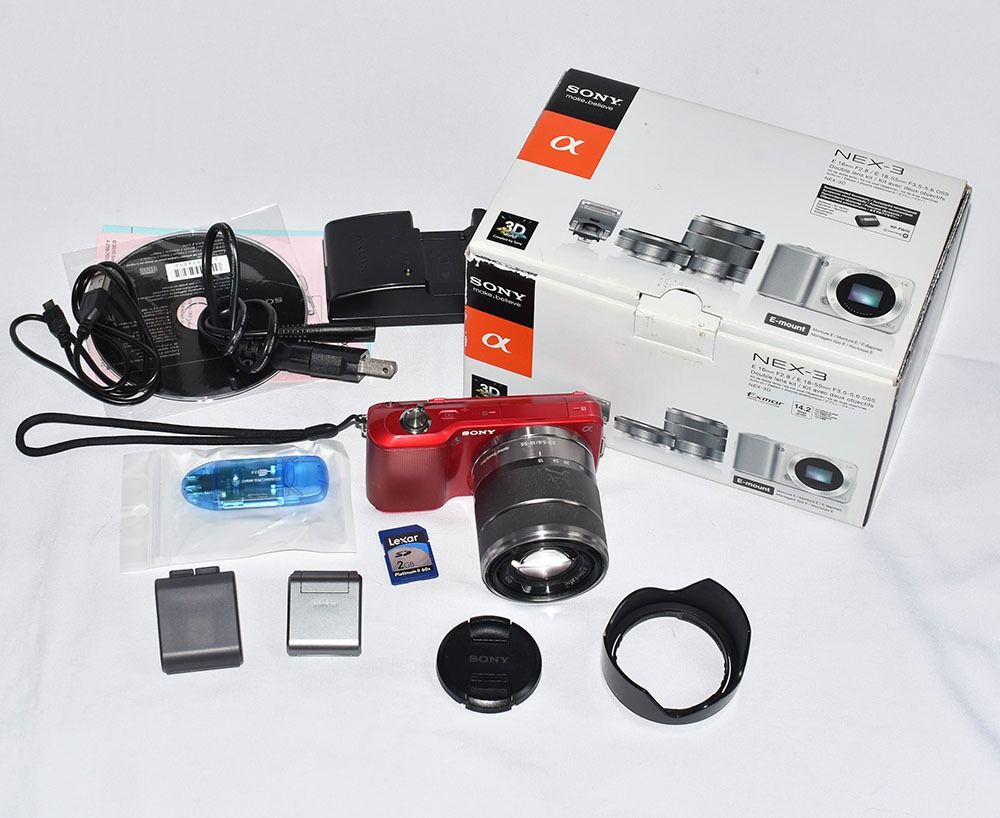 Sony mirrorless camera NEX-3 & 18-55mm lens (complete box package ...