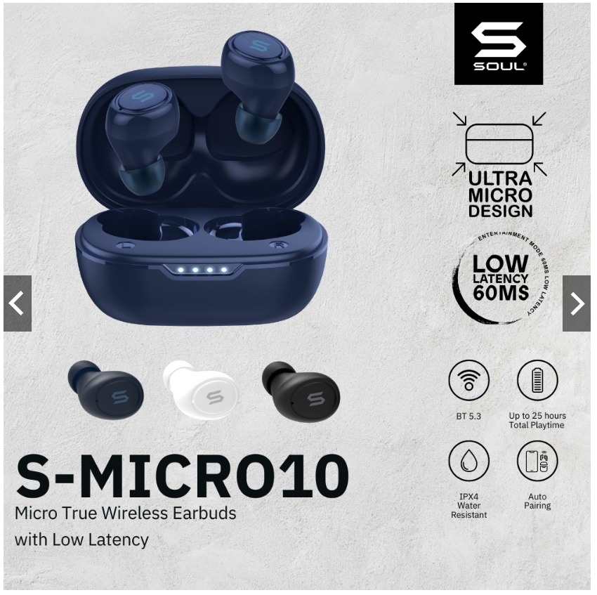 SOUL S-MICRO10 - Micro True Wireless Earbuds with Low Latency, Audio ...