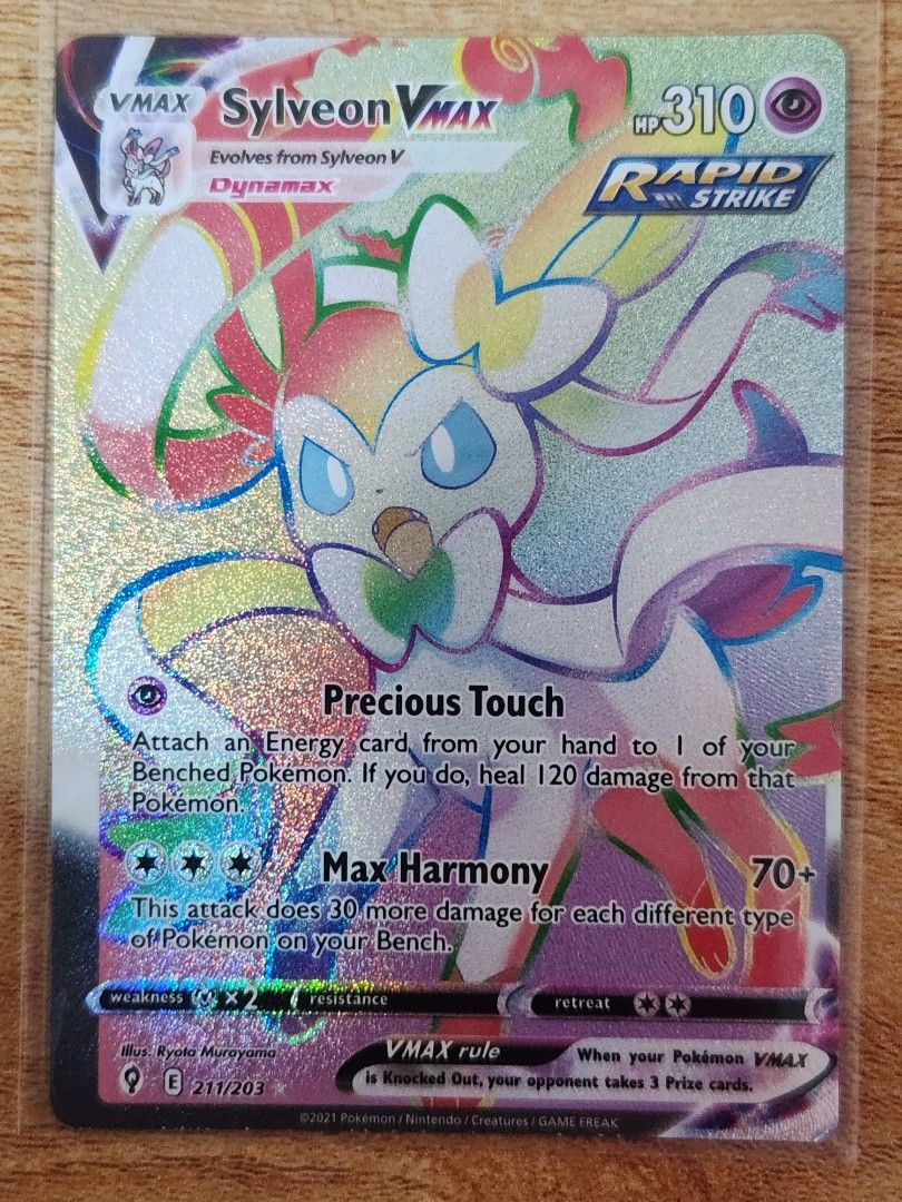 Sylveon VMax Rainbow 211/203, Hobbies & Toys, Toys & Games on Carousell