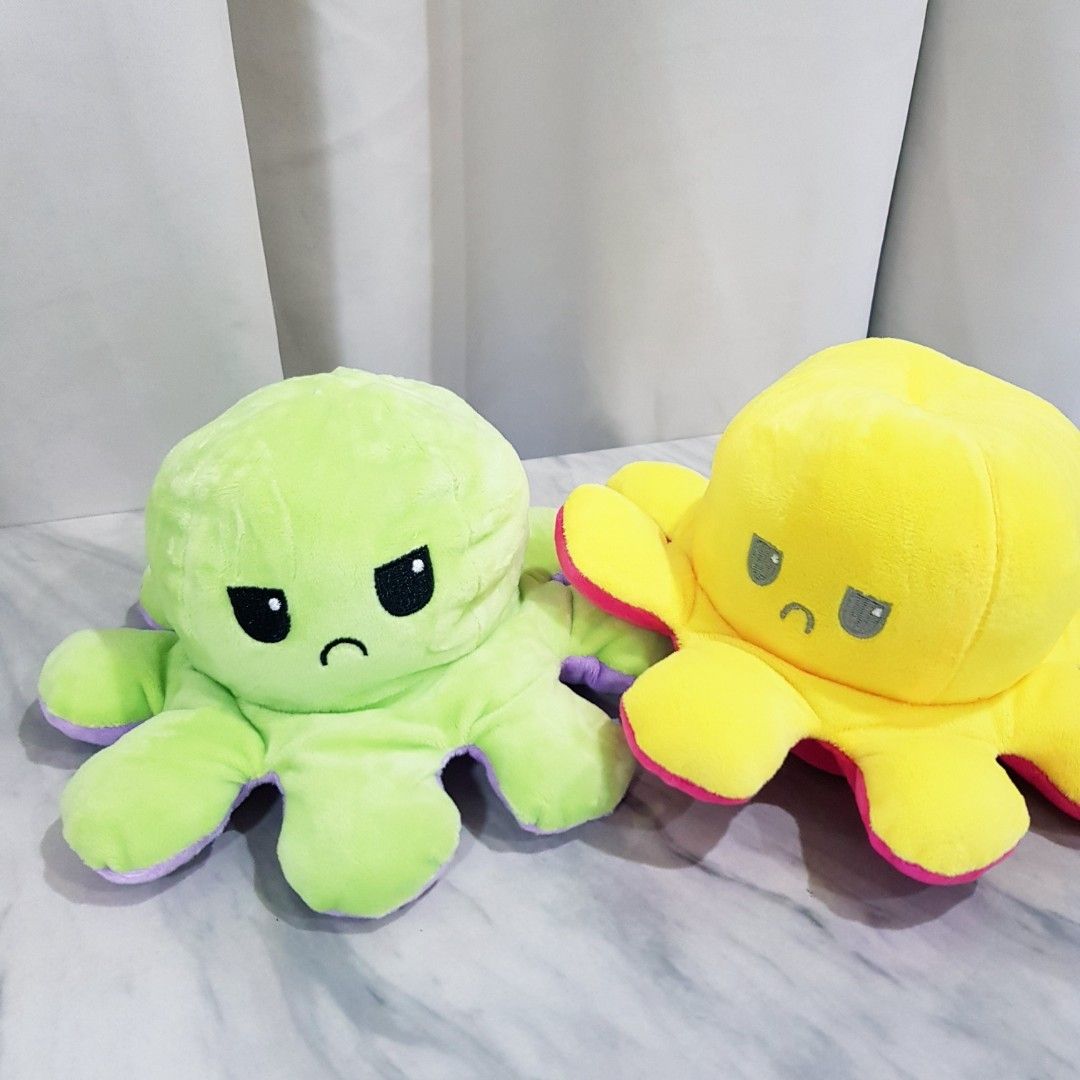 TeeTurtle | Reversible Octopus Plushie | Pink and Yellow | Show Your ...