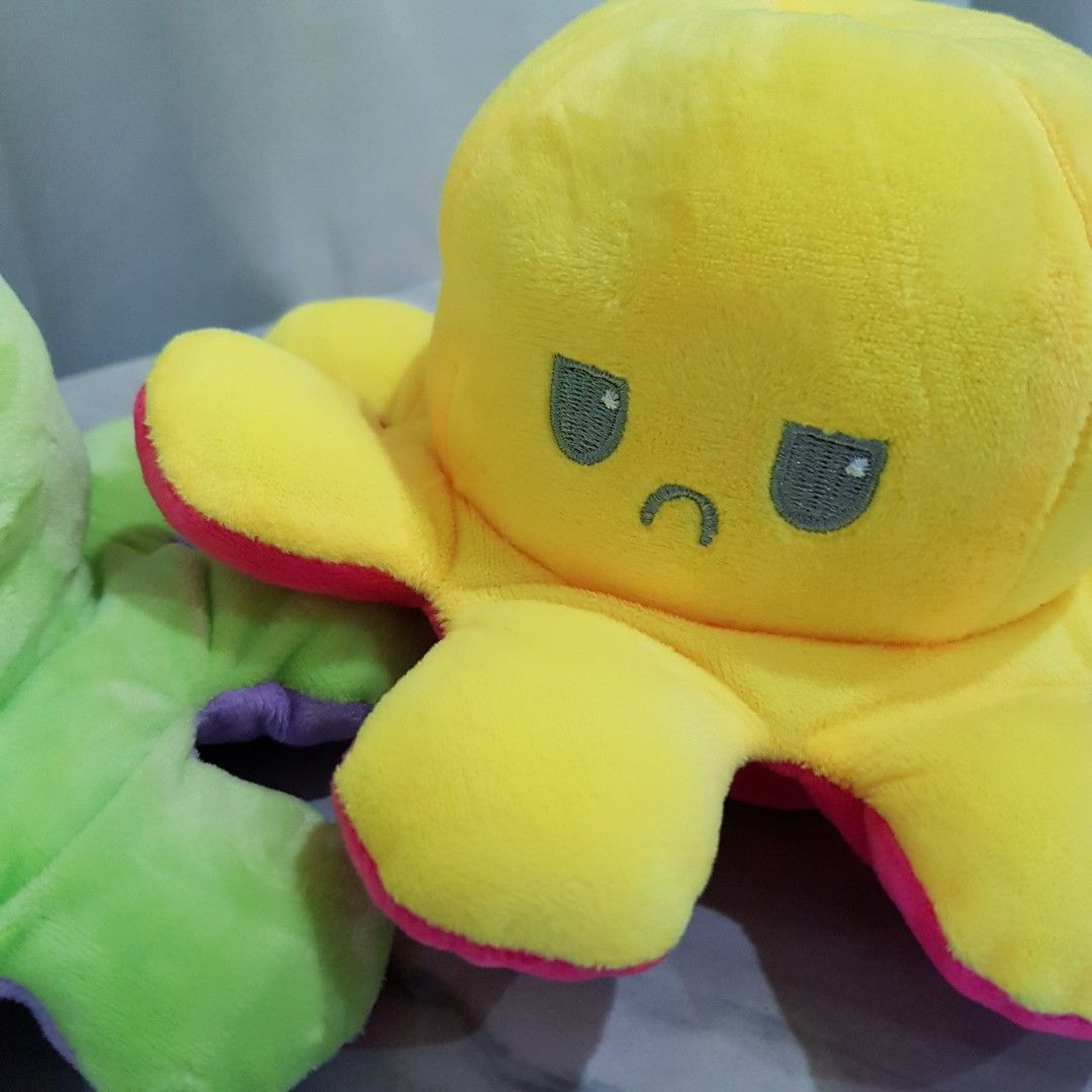 TeeTurtle | Reversible Octopus Plushie | Pink and Yellow | Show Your ...