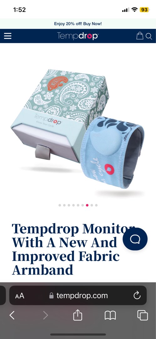 BBT- Tempdrop Wearable Fertility Tracker, Health & Nutrition, Thermometers on Carousell