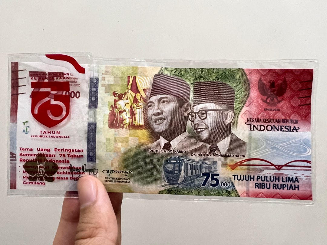 Uang 75 ribu edisi ulang tahun ke-75 indonesia on Carousell