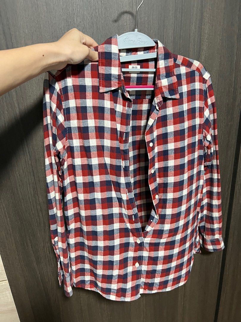 Uniqlo Flannel Shirt S, Women's Fashion, Tops, Shirts on Carousell