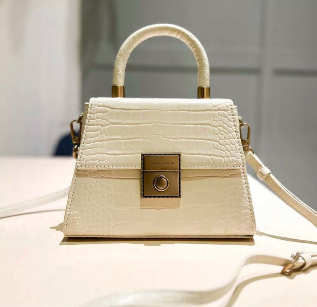 (USED) Tas CK / Charles & Keith Bag Original in beige colour, Fesyen ...