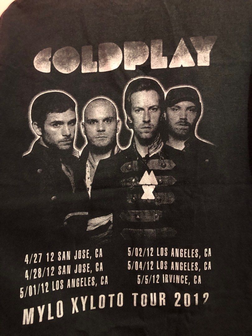 Vintage 2012 coldplay mylo xyloto tour shirt large 21x28, Men's Fashion ...