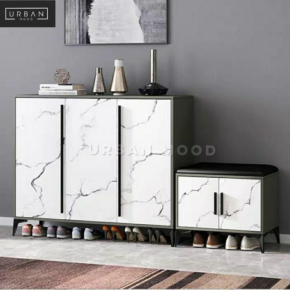 VIPER Modern Marble Shoe Cabinet & Bench, Furniture & Home Living ...