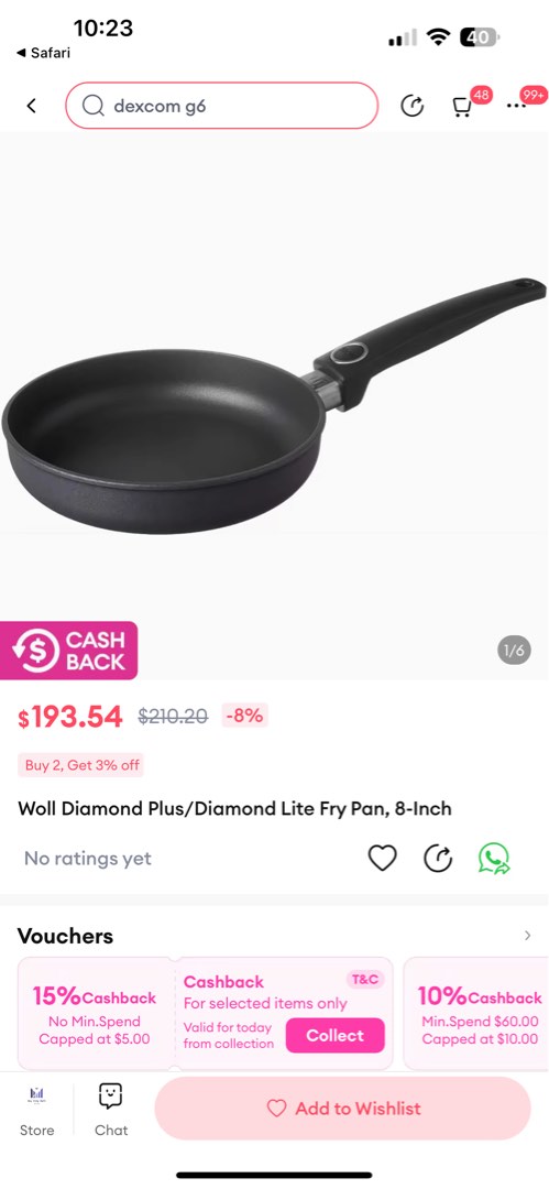 Woll Diamond Plus/Diamond Lite Fry Pan, 8-inch, Furniture & Home Living ...