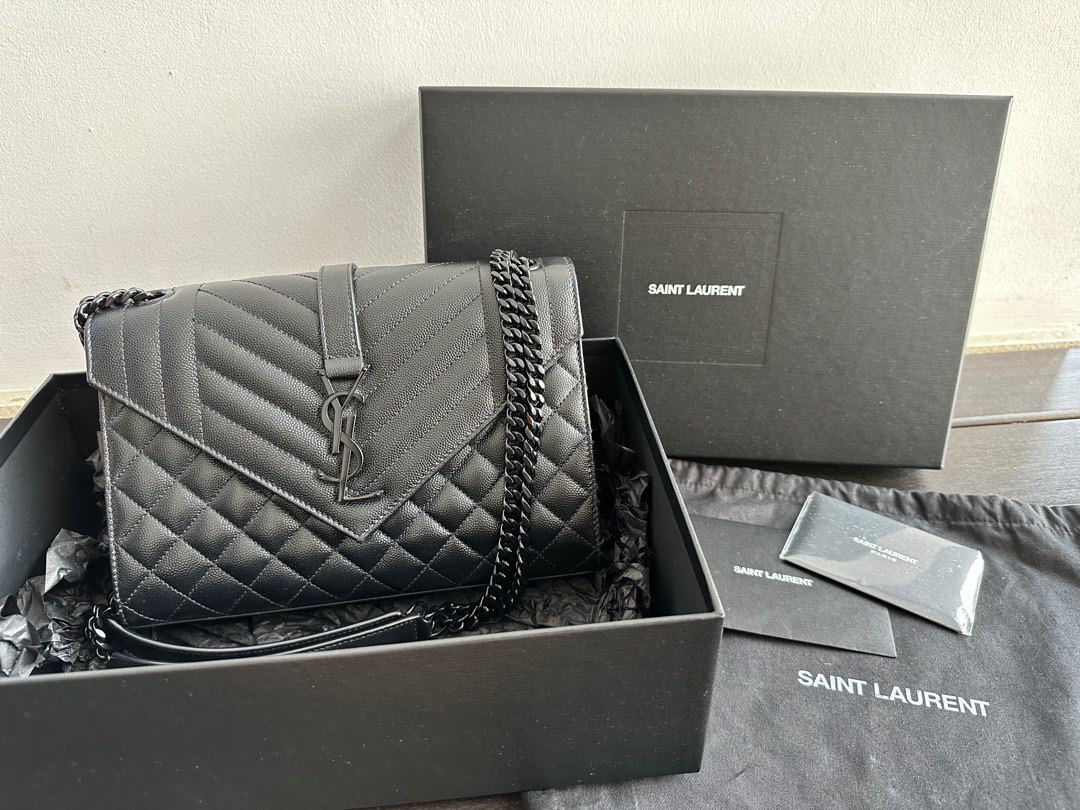 YSL Envelope Medium Chain Bag, Luxury, Bags & Wallets on Carousell