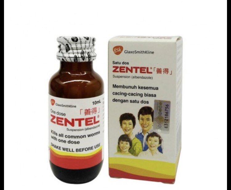 Zentel deworming suspension/tablets, Health & Nutrition, Health ...