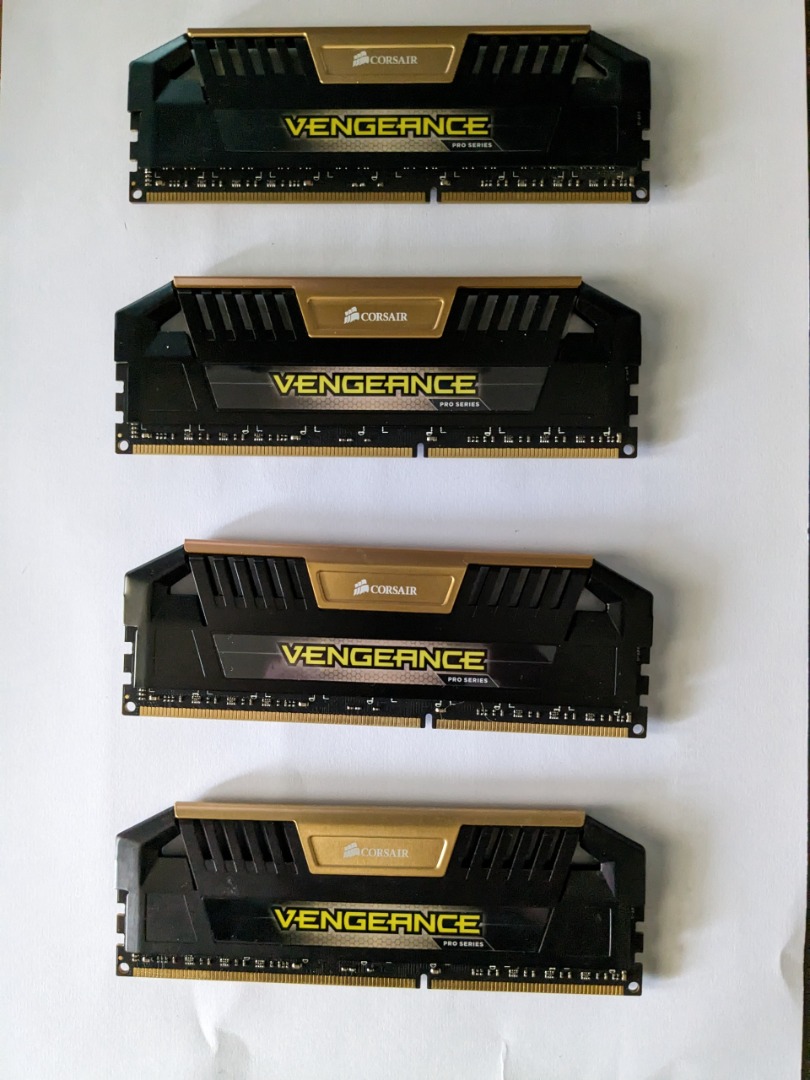 32 gb ( 4 X 8gb) DDR3 ram modules CORSAIR Vengeance Pro GOLD series, Computers & Tech, Parts ...