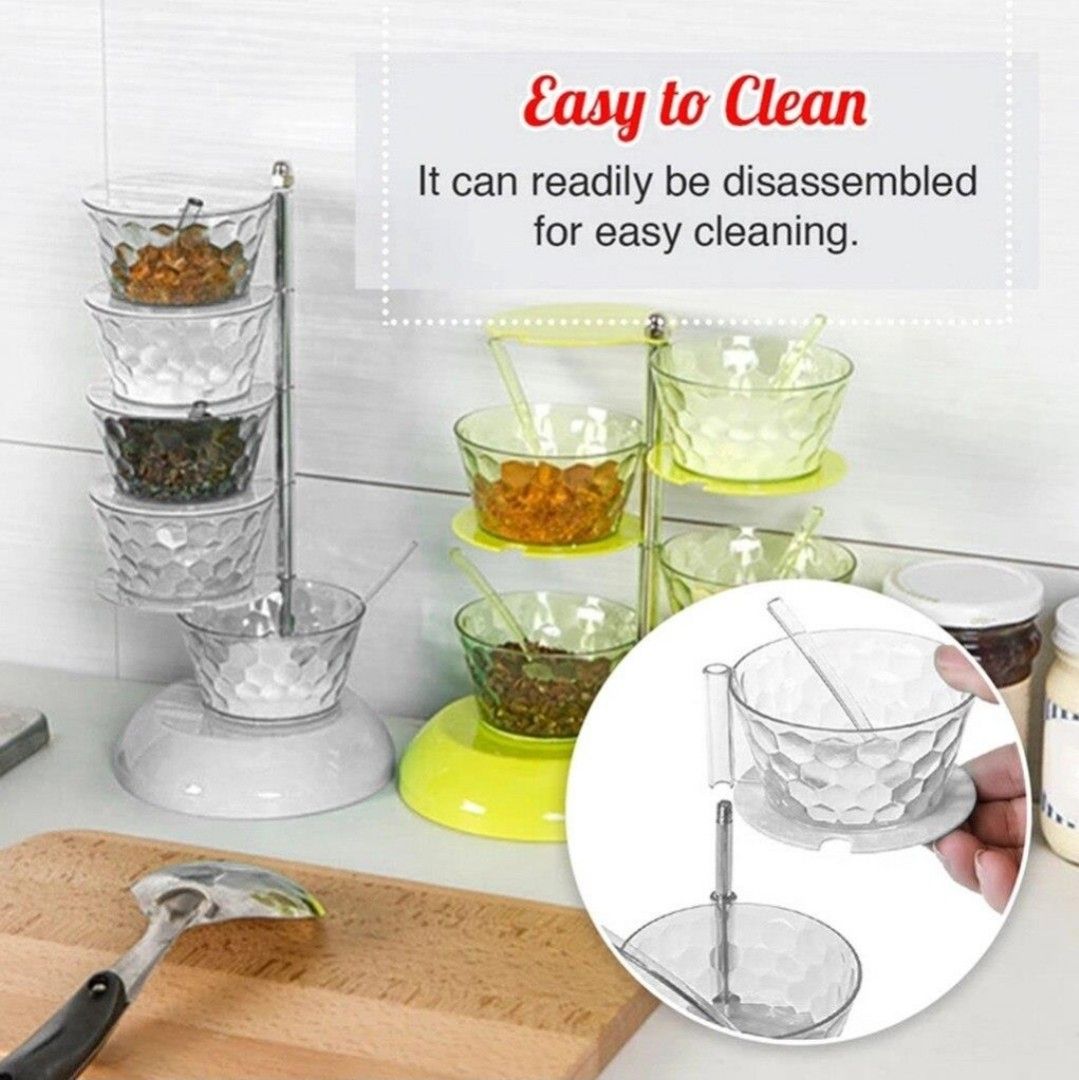 4 Layers Kitchen Seasoning Storage Box, Furniture & Home Living ...