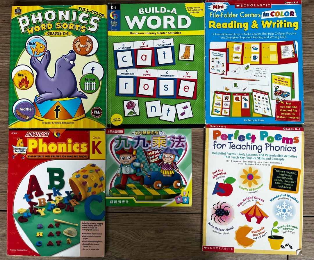 6 x kids children K1 K2 K3 phonics reading writing poem Activity ...