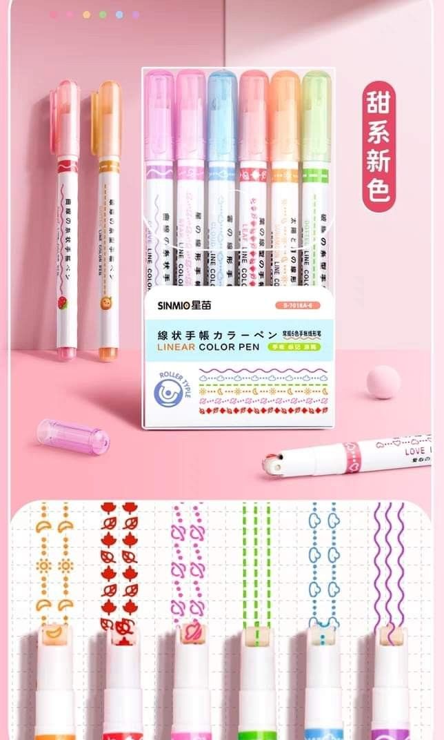 6in1 Flower outline curve pen, Hobbies & Toys, Stationary & Craft ...