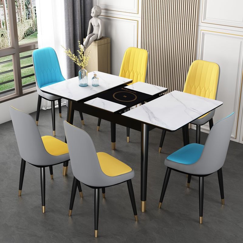 6mm sintered stone telescopic dining table small household modern ...