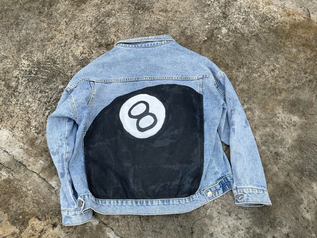 8 ball stussy denim jacket on Carousell