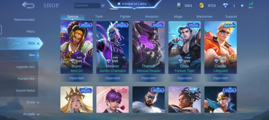 151 Skins Epic Limited: Fanny, Kagura Lightborn: Fanny M World: Ling ...