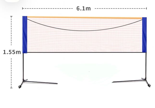 Badminton net with stand portable (Yonex, Lining, pickle ball, racket ...