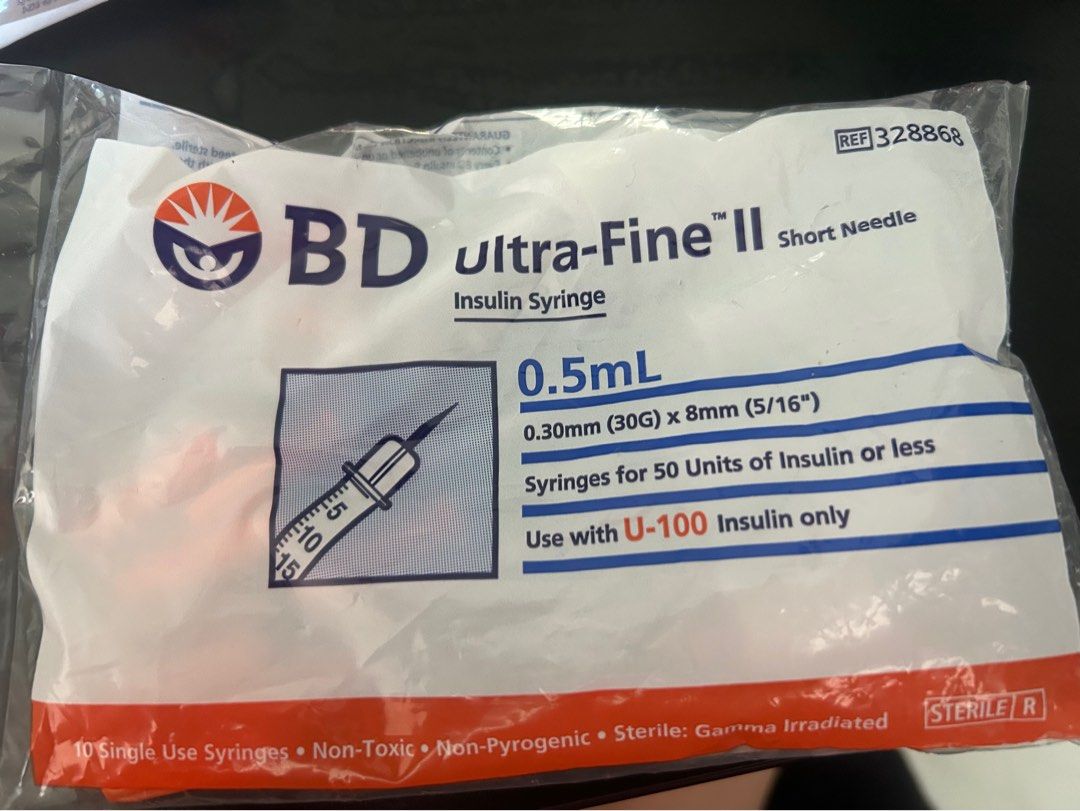 Bd ultra fine 0.5ml insulin injection, Health & Nutrition, Medical ...
