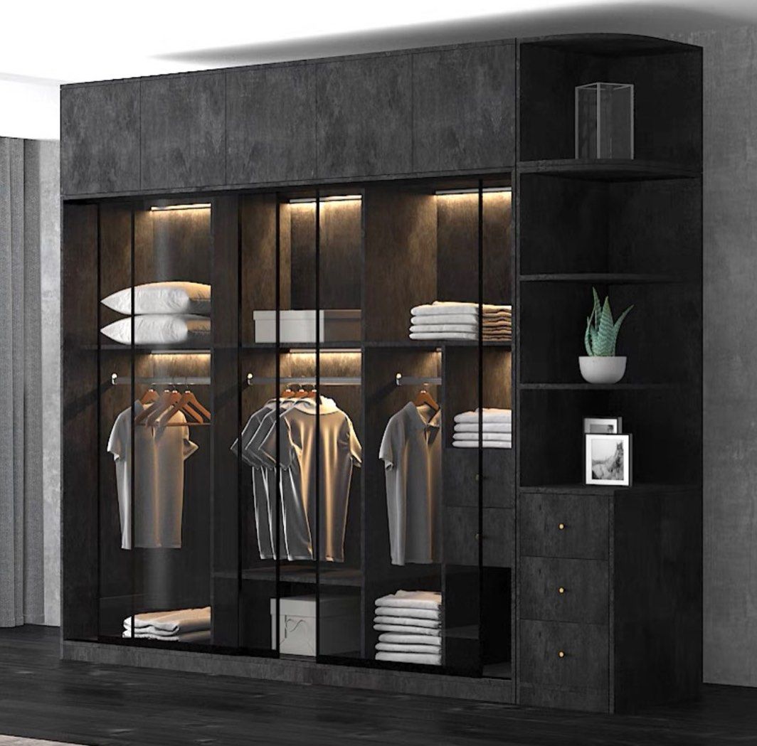 BRADTON Luxury Modern LED Wardrobe, Furniture & Home Living, Furniture ...