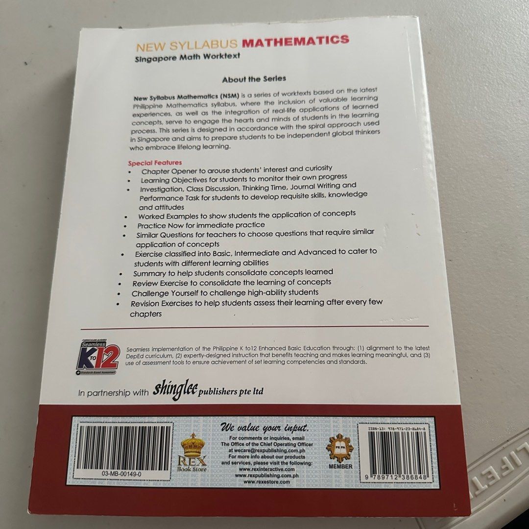 Brand new Grade 10 Mathematics Math k to 12 Rex Book store singapore ...