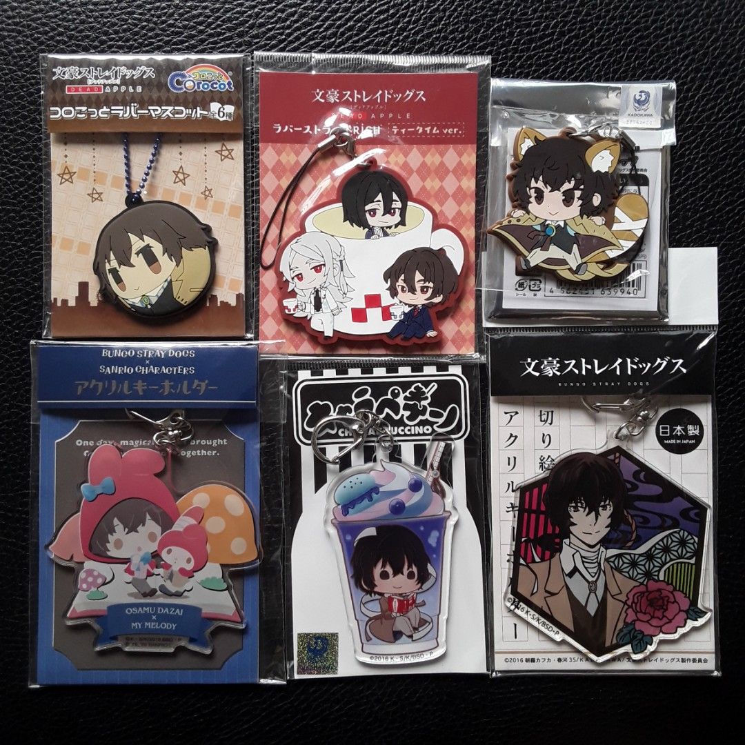 BSD Bungo Stray Dogs - Assorted Dazai Osamu rubber straps and acrylic ...