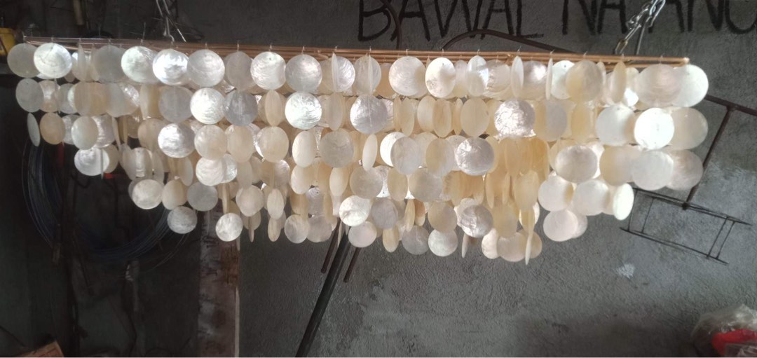 Capiz chandelier, Furniture & Home Living, Lighting & Fans, Lighting on ...