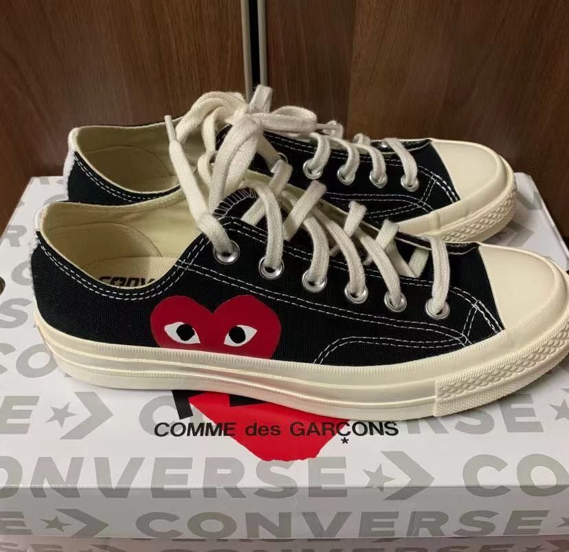 CDG x Converse 1970s chuck taylor all star Black Red, Women's Fashion ...