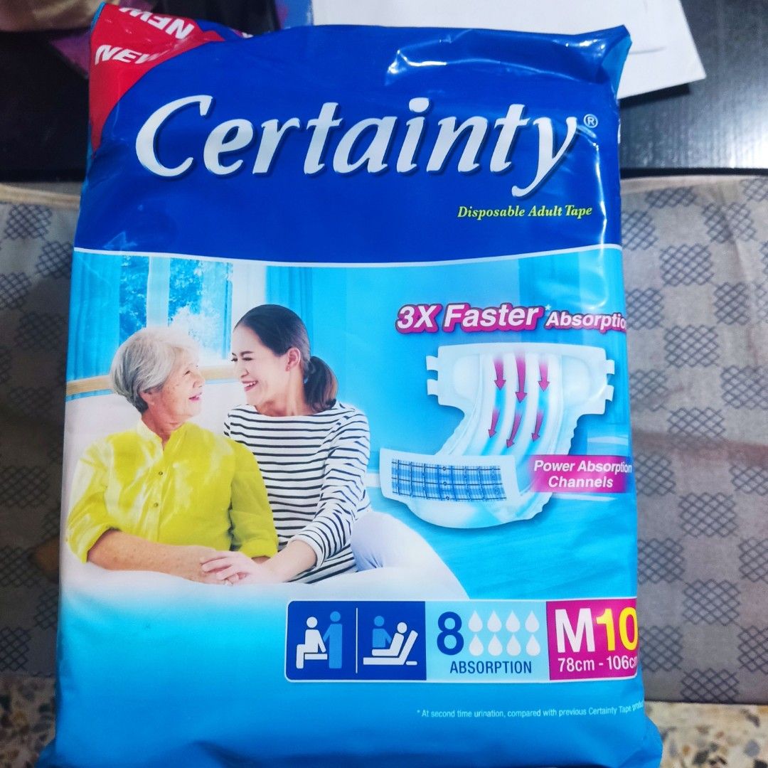 CERTAINTY Adult Diapers M 10s, Health & Nutrition, Assistive ...