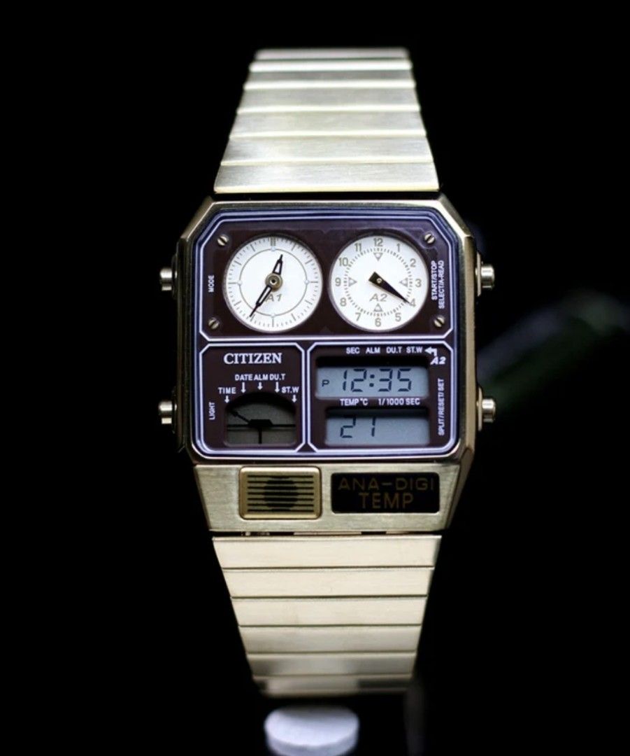 Citizen ANA-DIGI Temp Repro ( gold) on Carousell