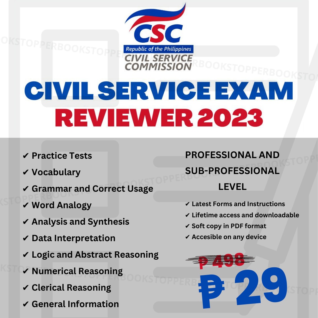 Civil Service Exam Reviewer 2023-2024 - Only for 29 Pesos - Promo Today ...