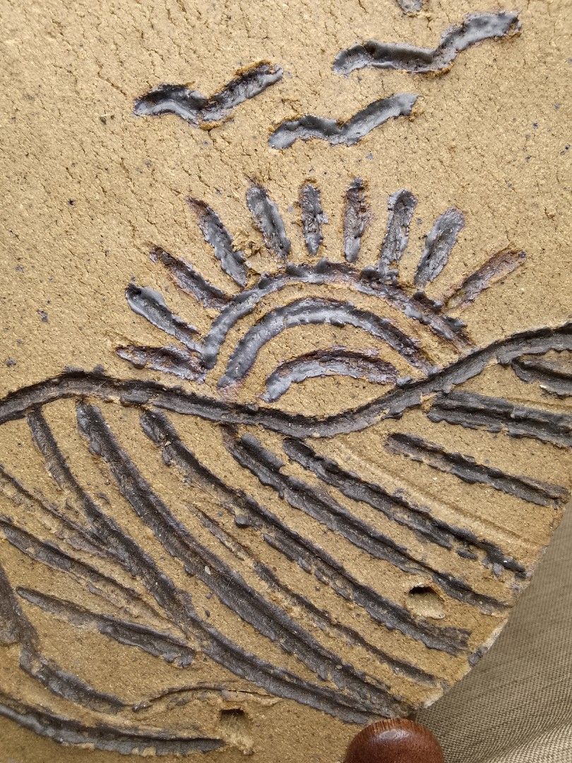 Clay Drawing art deco 9 inches diameter on Carousell