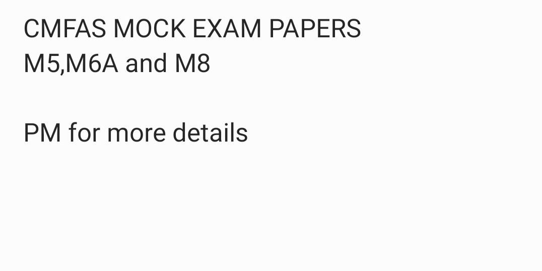 CMFAS MOCK PAPERS, Announcements on Carousell