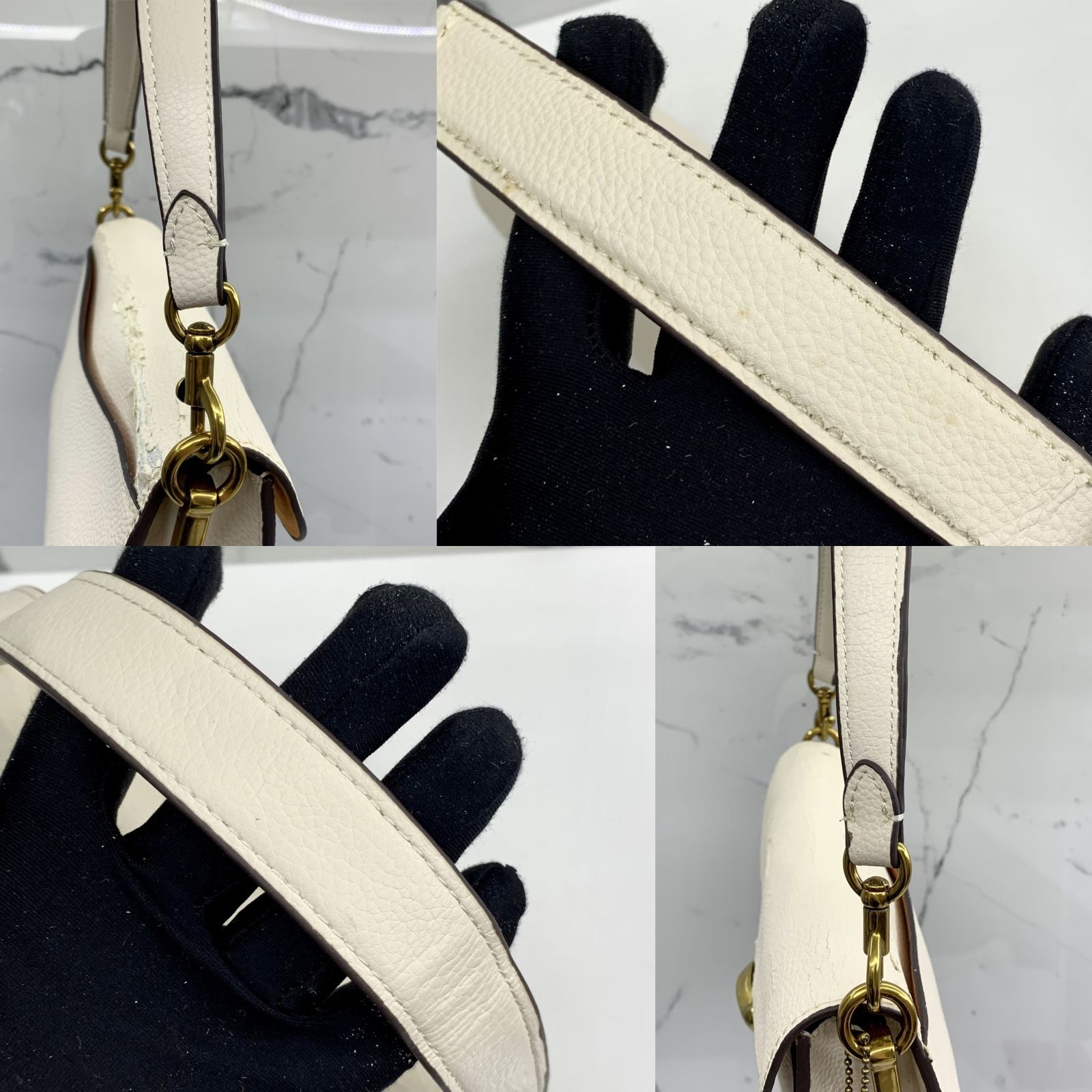 COACH 73995 WHITE LEATHER TABBY SHOULDER BAG 237020328 WE, Luxury, Bags ...