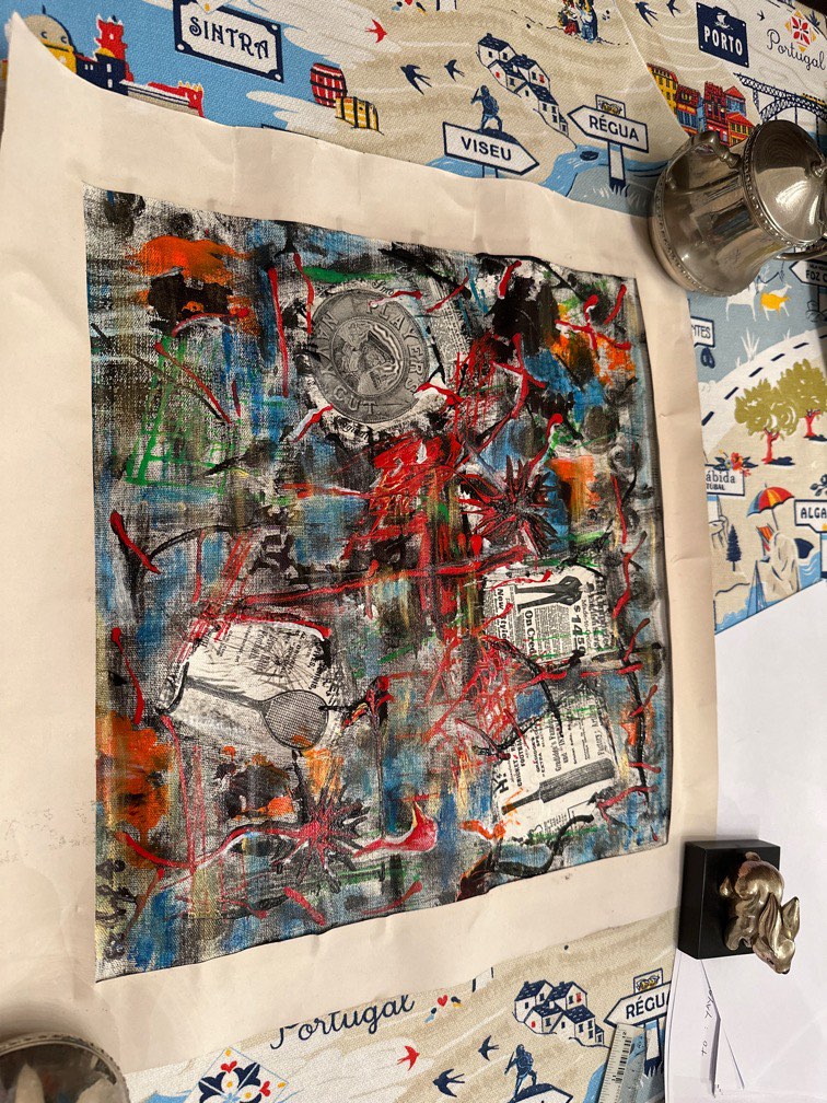 Collage original oil painting, Hobbies & Toys, Stationery & Craft, Art ...