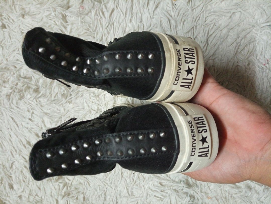 converse studded goth punk sneaker rare, Women's Fashion, Footwear ...