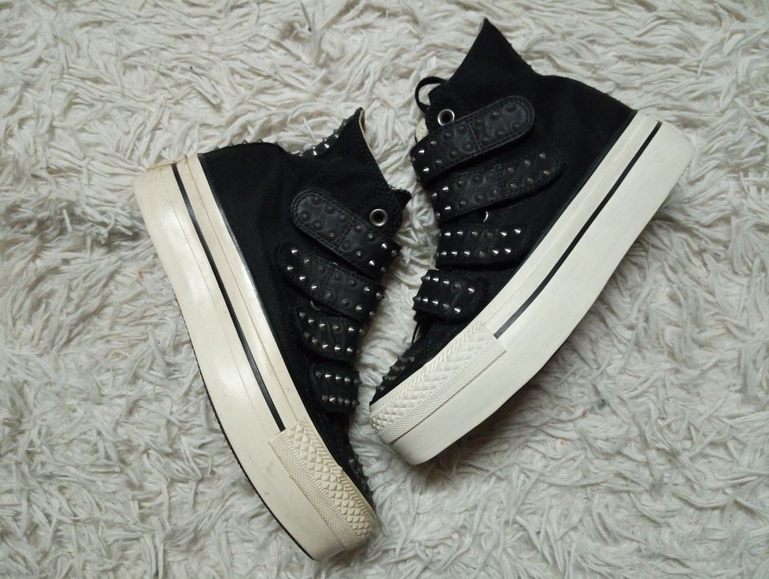 converse studded goth punk sneaker rare, Women's Fashion, Footwear ...