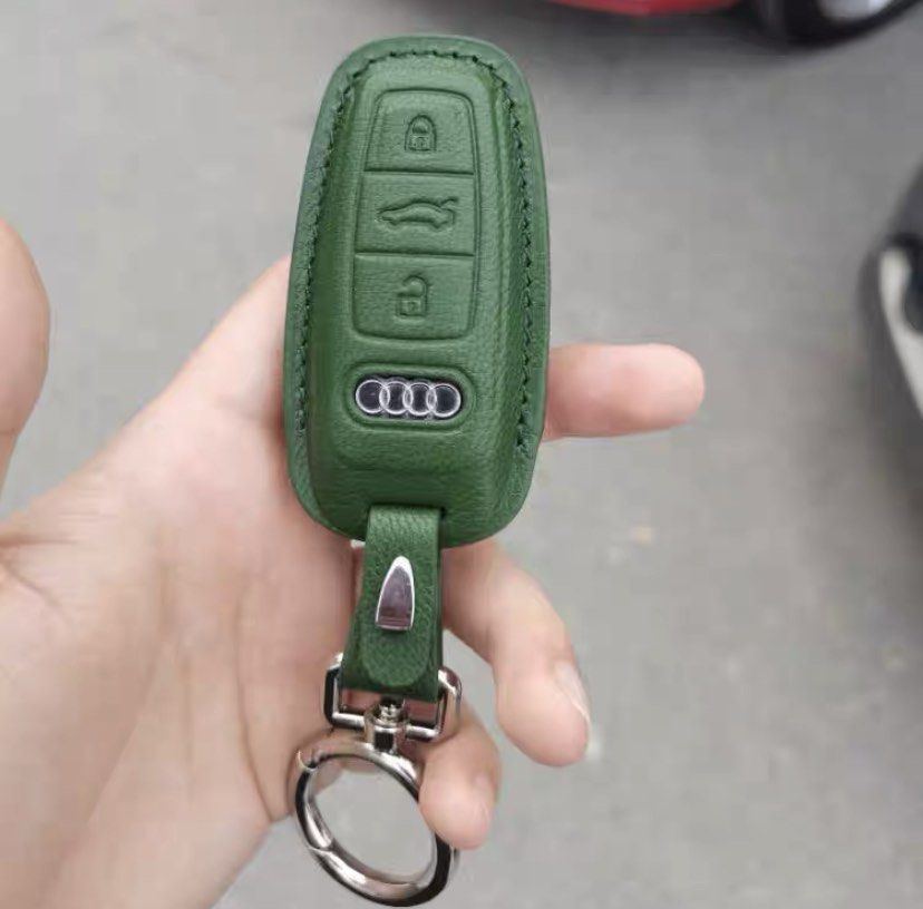 *CUSTOM* AUDI CAR KEYS HIGH QUALITY GENUINE CALF LEATHER KEY FOB FOR ...