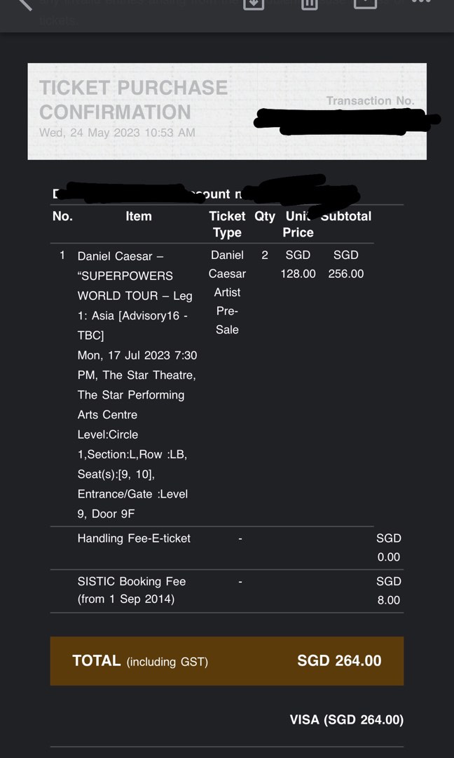 Daniel Caesar CAT 2 single ticket, Tickets & Vouchers, Event Tickets on Carousell