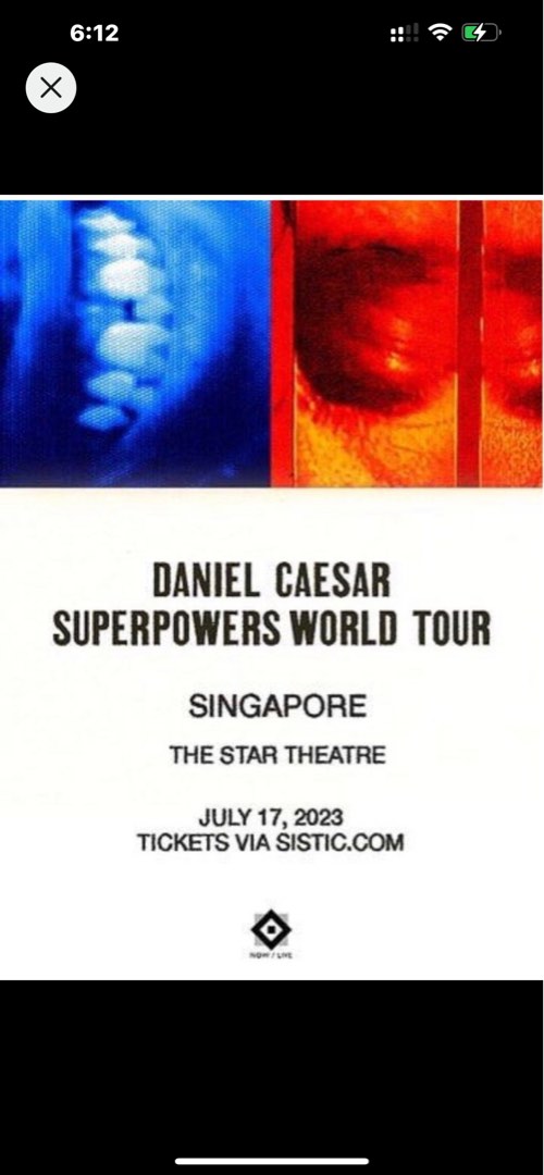 Daniel Caesar circle 1 x1, Tickets & Vouchers, Event Tickets on Carousell