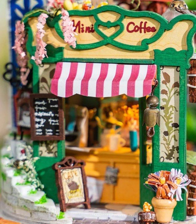 DIY Rolife Magical Cafe Wooden Dollhouse, Hobbies & Toys, Stationery ...