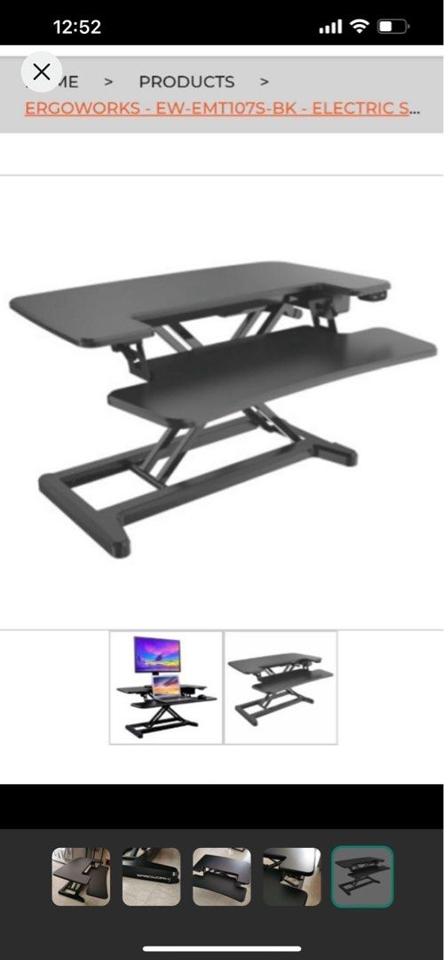 ERGOWORKS Electric Sit Stand Desk Converter (M Series) - EW-EMT107M ...